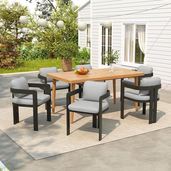CHRISTOPHER KNIGHT HOME Irene Patio 7-Piece Aluminum and Solid Wood ...