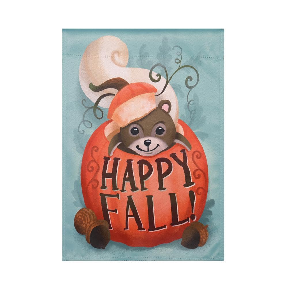 Meadow Creek 12 in. x 18 in. Hello Fall Squirrel Garden Flag ...