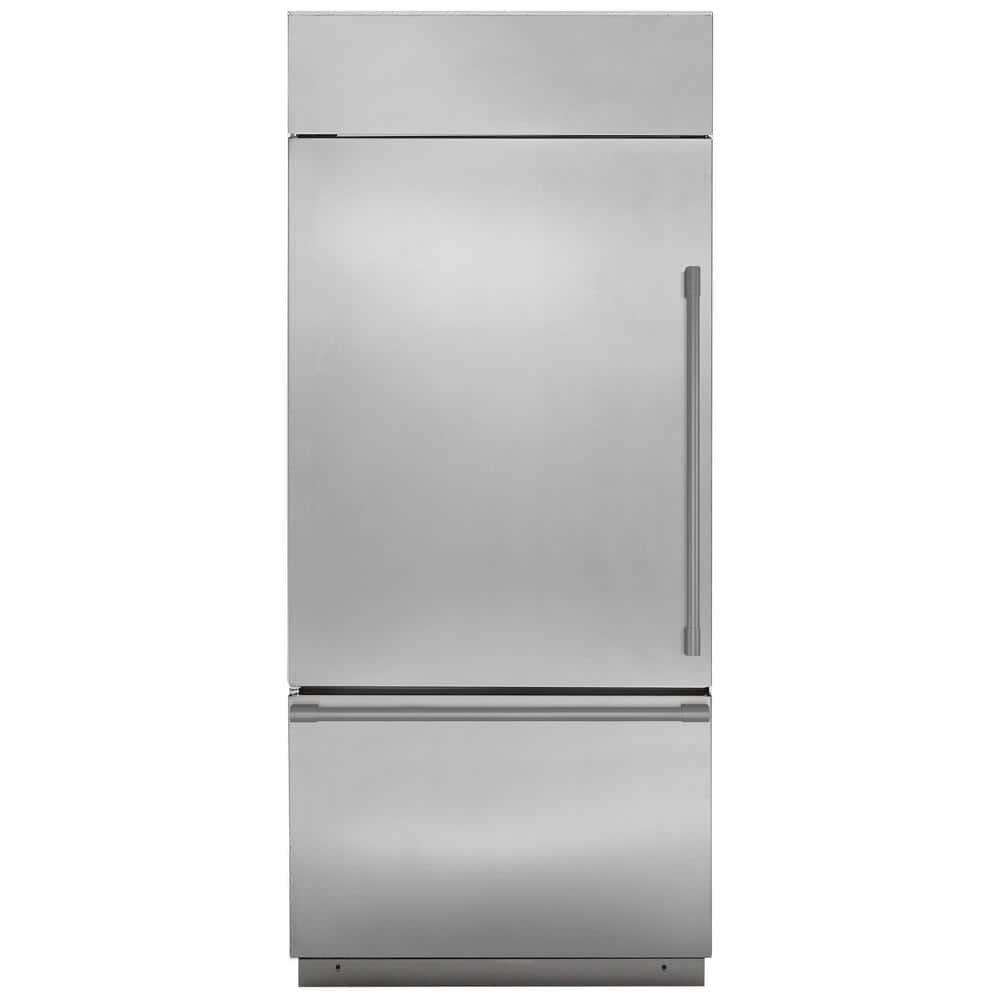 GE 36 in. 21.3 cu. Ft. Built-in Left Swing Bottom Freezer Refrigerator ...