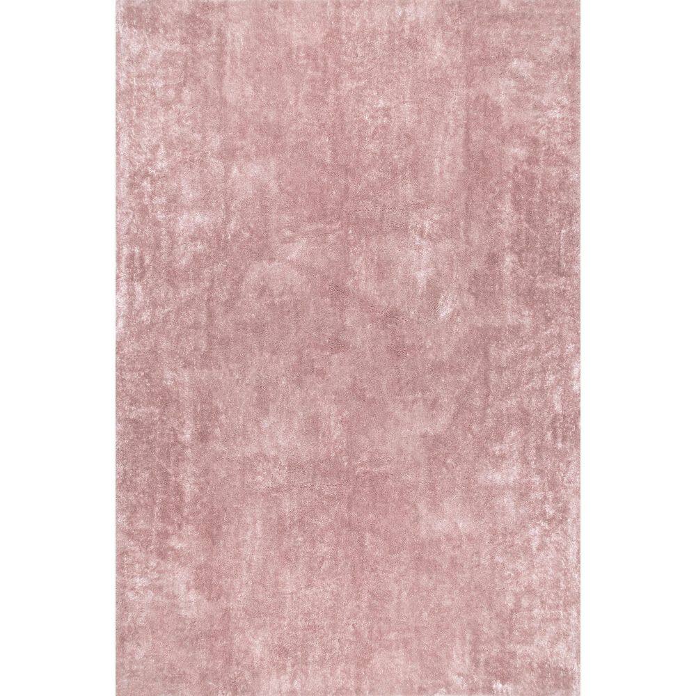 nuLOOM Loni Solid Machine Washable Shag Pink 5 ft. x 8 ft. Area Rug ...