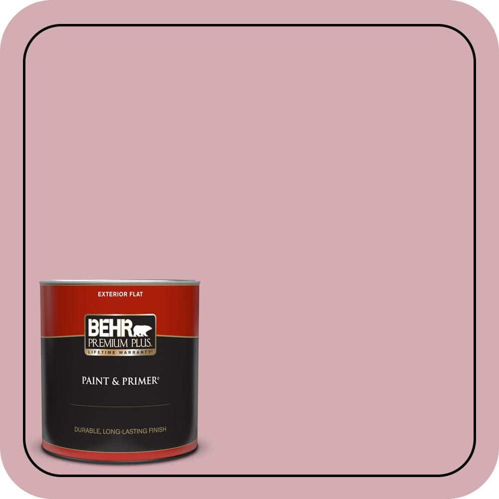 BEHR PREMIUM PLUS 1 qt. #S130-3 Ballet Rose Flat Exterior Paint ...