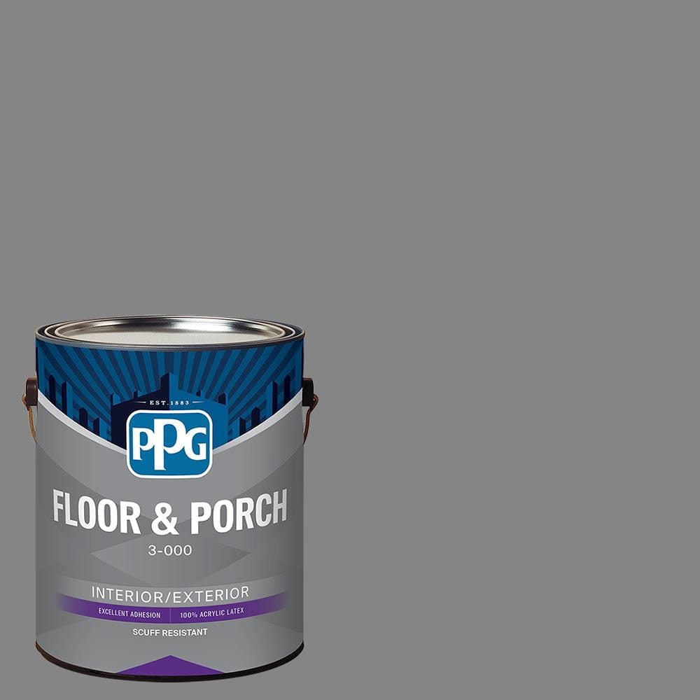 PPG 1 gal. PPG1001-5 Dover Gray Satin Interior/Exterior Floor and Porch ...