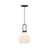 Alora Mood Soji 8 in. 1 Light 60-Watt Matte Black/Opal Matte Glass Pendant Light PD601608MBOP ...