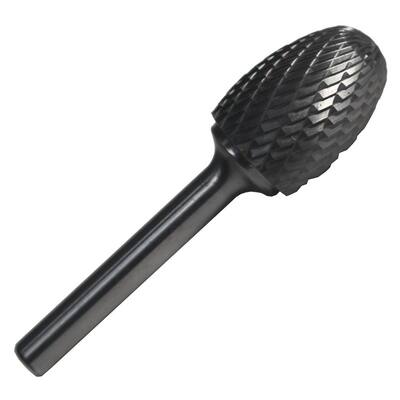 Drill America 1/4 in. x 3/8 in. Oval Solid Carbide Burr Rotary File Bit ...