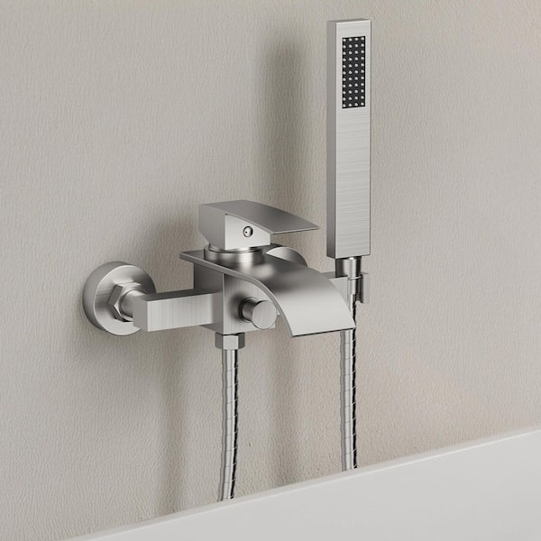 EVERSTEIN Waterfall Single-Handles 2-Sprayer Wall Mount Bathtub Roman ...