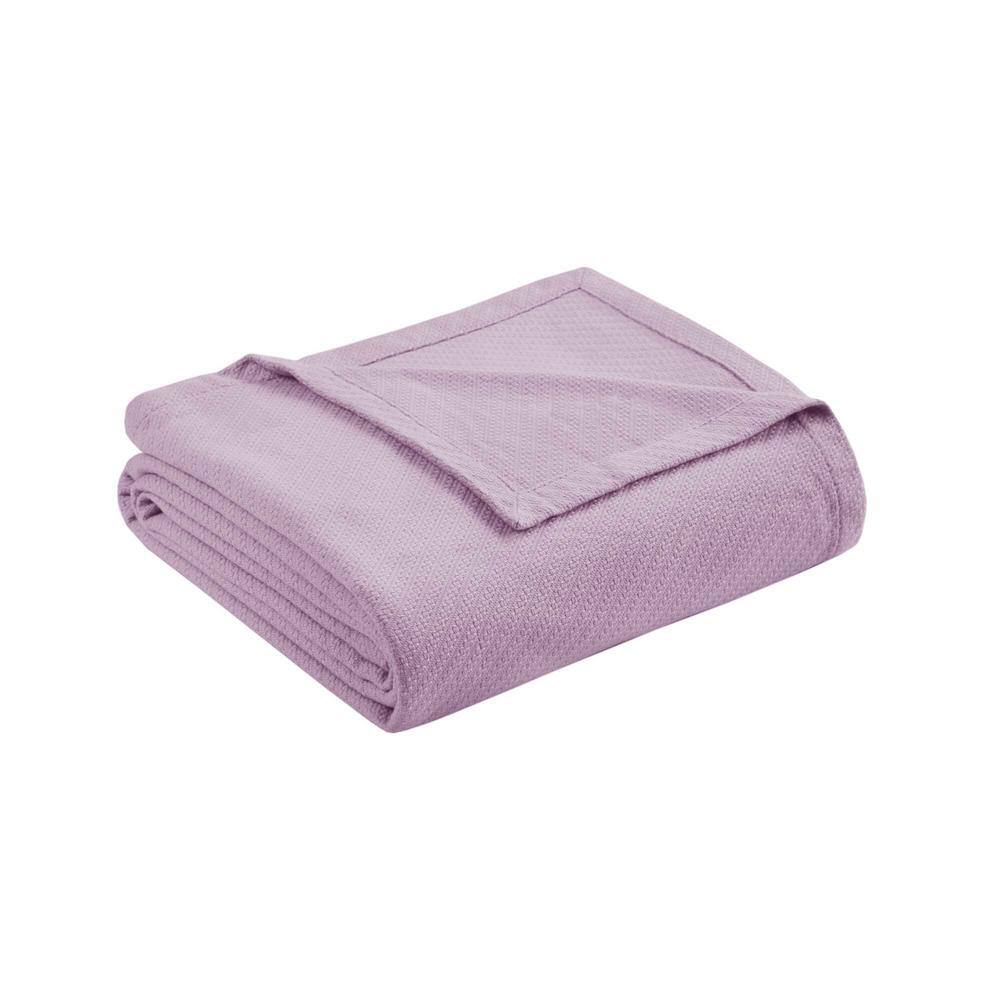Madison Park Lilac Liquid Cotton Twin Blanket MP51N-6025 - The Home Depot