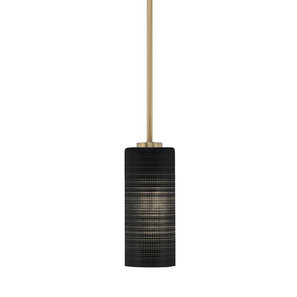 Cottonwood 100-Watt 1-Light Brass Shaded Pendant Light Mini Pendant ...