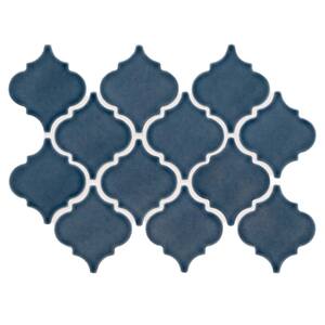 MSI Take Home Tile Sample-Blue Shimmer Chevron 4 in. x 4 in. Glass Mesh ...