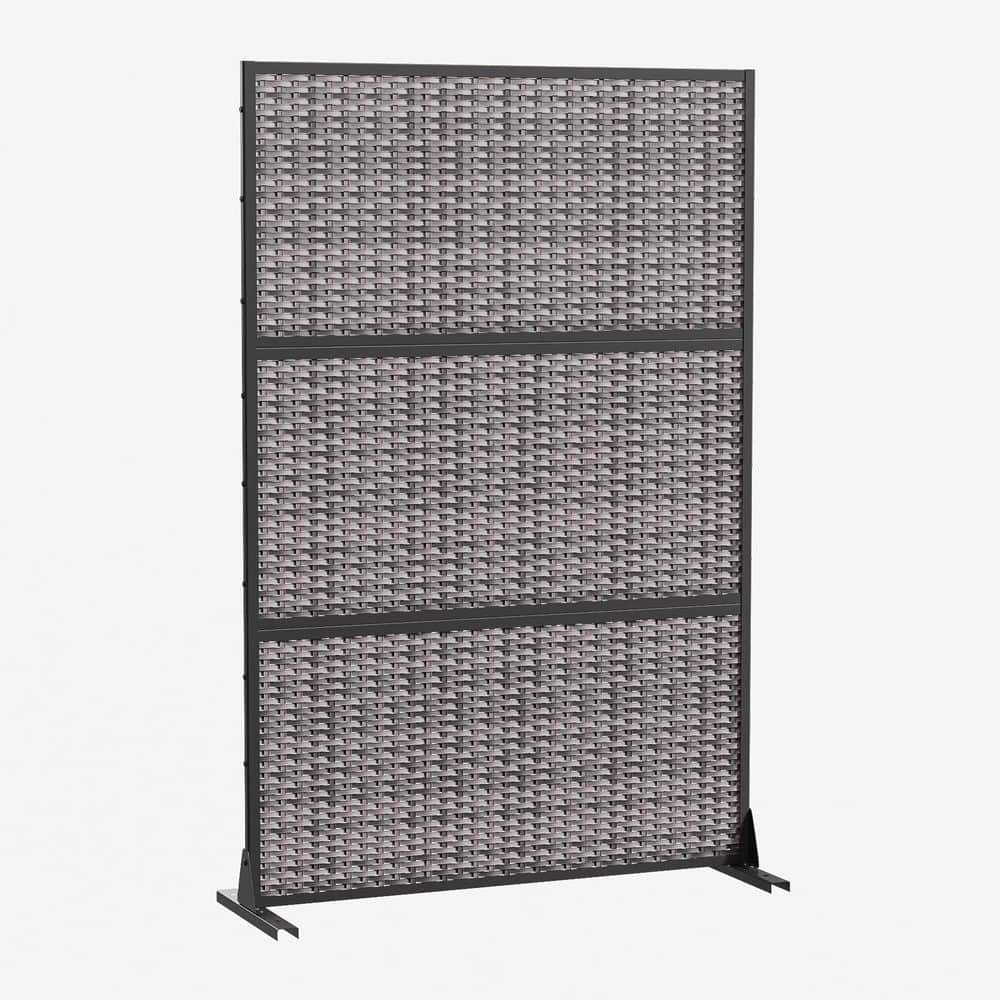 Lirago 72 in. x 47 in. Outdoor Metal Privacy Screen Garden Fence with ...