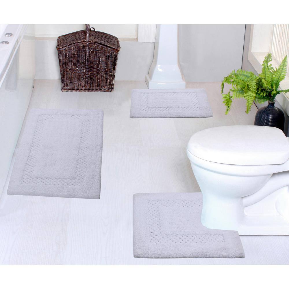 HOME WEAVERS INC Classy 100% Cotton Bath Rugs Set, Machine Wash, 3-Pcs ...
