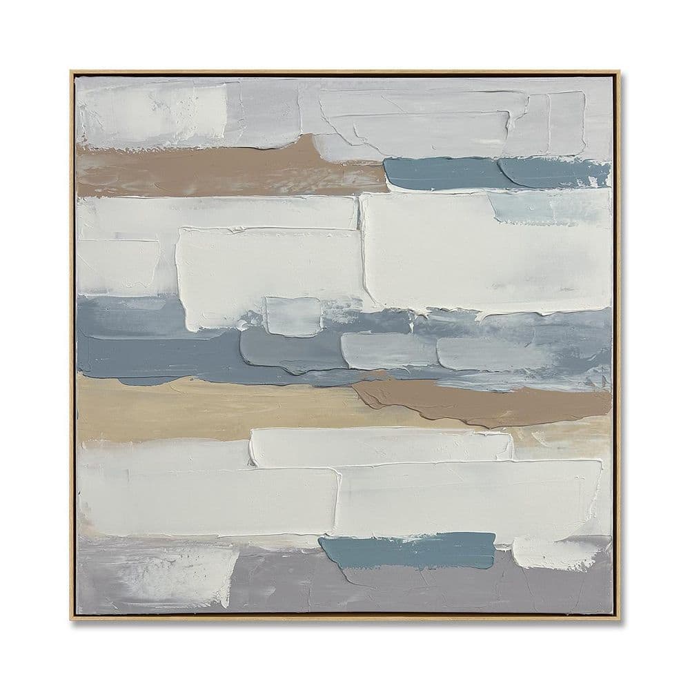 A&E "Resonance" Framed Abstract Wall Art Print Hand Painted 40 in. x 40 ...