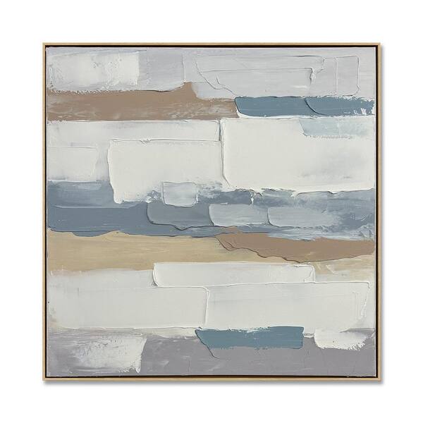 A&E "Resonance" Framed Abstract Wall Art Print Hand Painted 40 in. x 40 in. Resonance - The Home ...