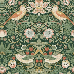 WILLIAM MORRIS AT HOME Strawberry Thief Fibrous Neutral Wallpaper ...
