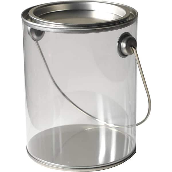Dyiom 1 Quart Clear Paint Bucket, Paint Can with Lid and Handle(Set of ...