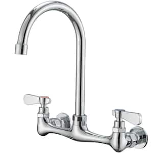 HOMEMYSTIQUE Double Handle Wall Mount Tall High Arc Spout Standard ...