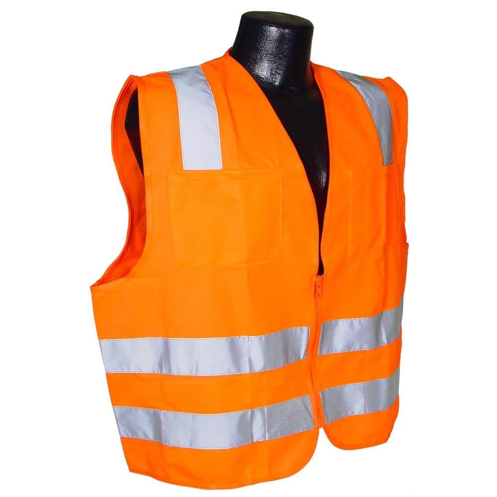 Radians Std Class 2 Large Orange Solid Safety Vest SV8OSL - The Home Depot
