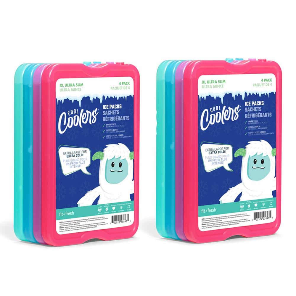 Angel Sar Reusable XL Slim Ice Packs for Lunch Bags, Cool Coolers for ...