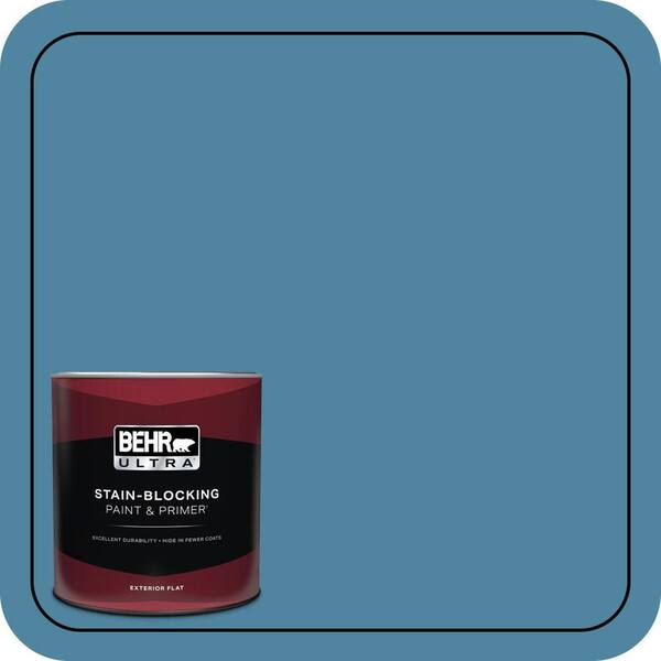 BEHR ULTRA 1 qt. #S490-5 Jay Bird Flat Exterior Paint & Primer 485404 ...