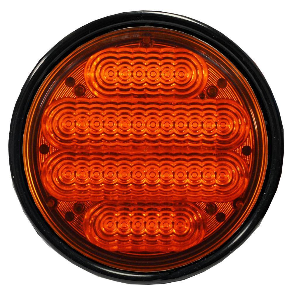 Emergency Lighting-4 in. Round, Amber LED, Bezel Mount, 10-30V DLXTHR-1 ...