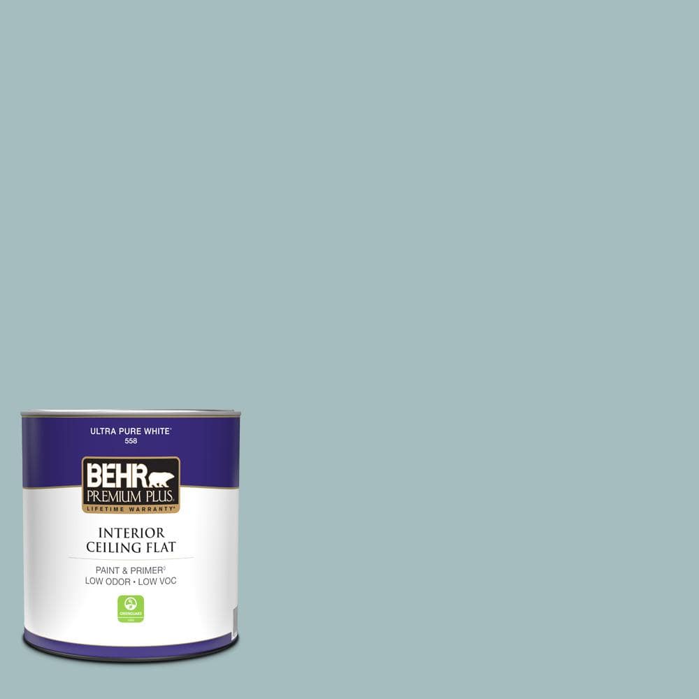 BEHR PREMIUM PLUS 1 qt. #PPU13-13 Oslo Blue Ceiling Flat Interior Paint ...