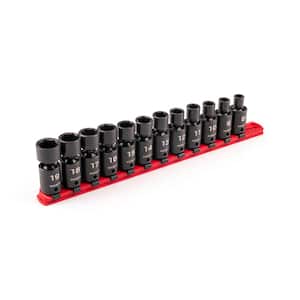 TEKTON 3/8 in. Drive Deep 12-Point Impact Socket Set, (19-Piece) (6 ...