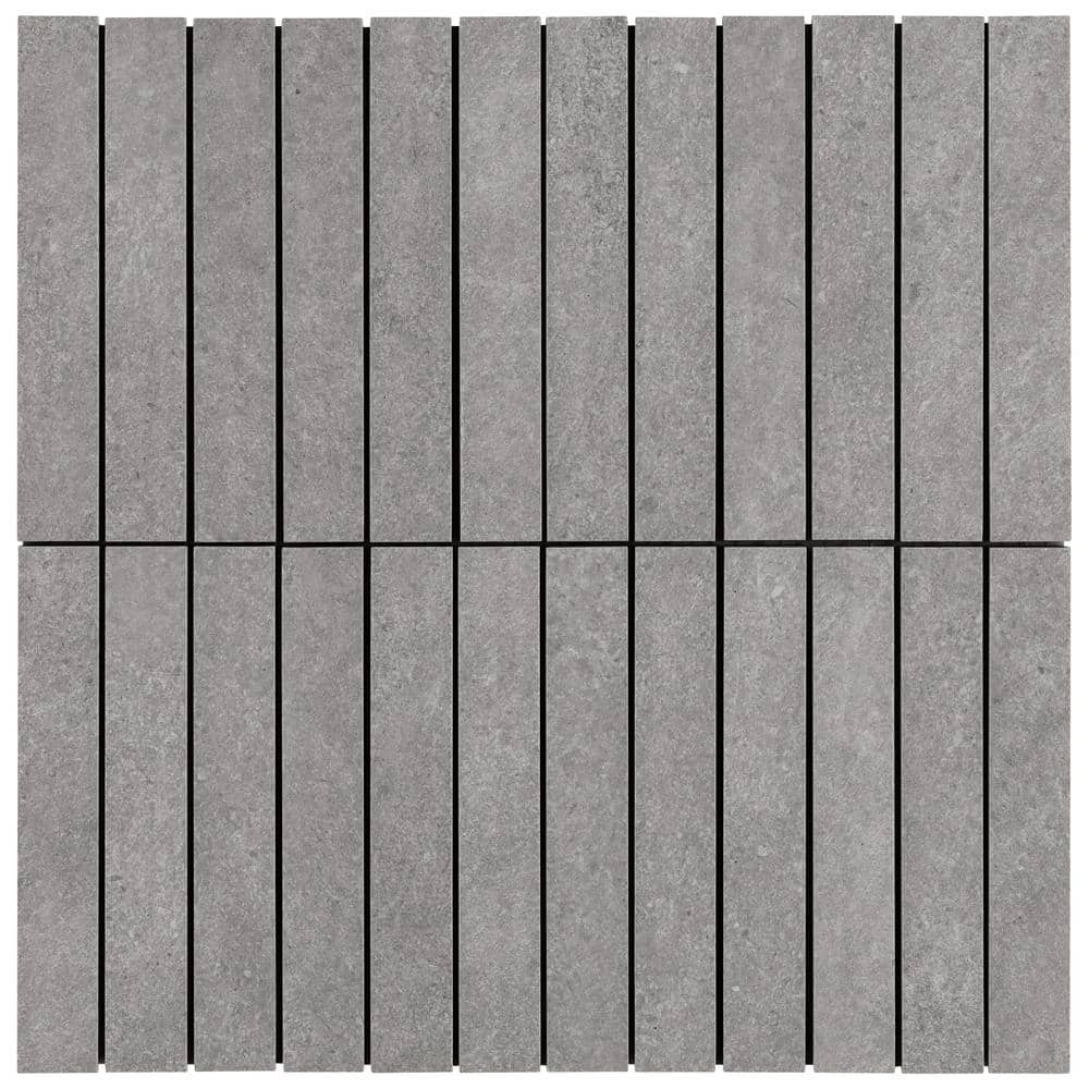 Ivy Hill Tile Monolith Silver Gray 3.93 in. x 0.35 in. Stacked Matte ...