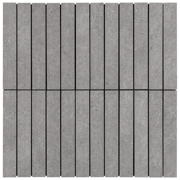 Ivy Hill Tile Monolith Silver Gray 3.93 in. x 0.35 in. Stacked Matte ...