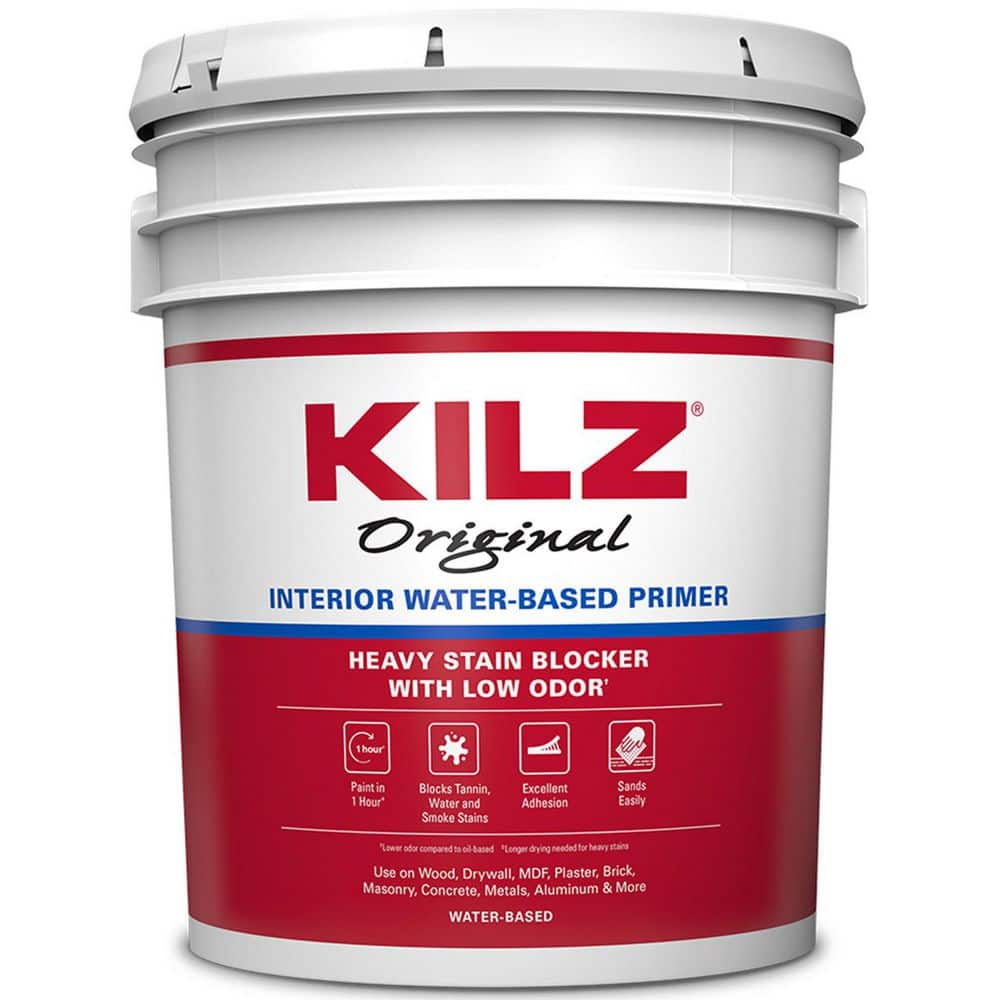 KILZ Original 5 gal. White Water-Based Interior Primer, Sealer, and ...
