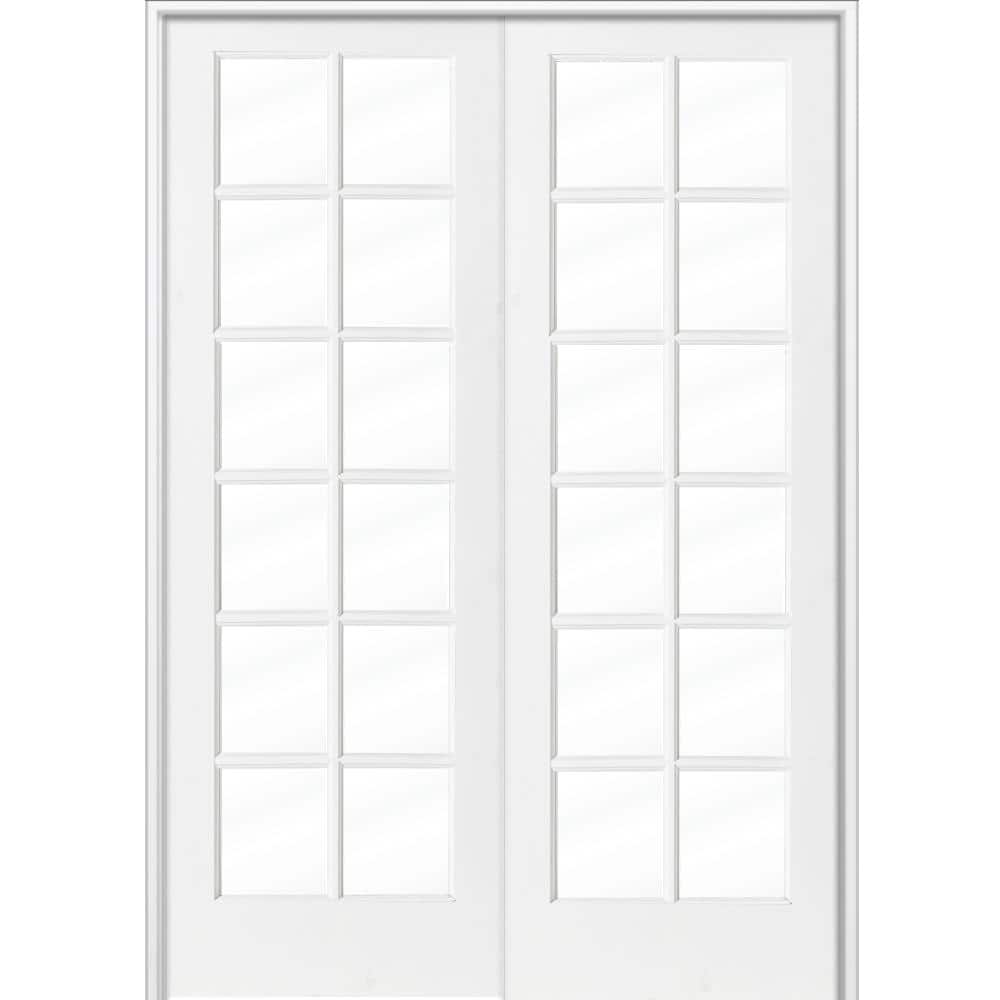 Krosswood Doors 64 in. x 96 in. Craftsman Shaker 12-Lite Both Active ...