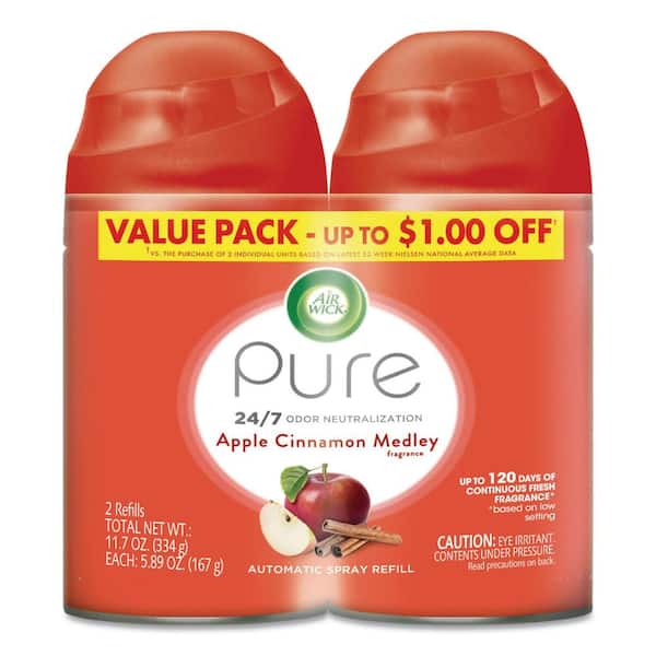 Air Wick 5.89 oz. Apple Cinnamon Medley Freshmatic Ultra Spray ...