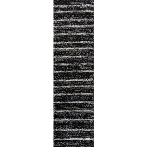 JONATHAN Y Black/Cream 2 ft. x 8 ft. Williamsburg Minimalist Stripe ...