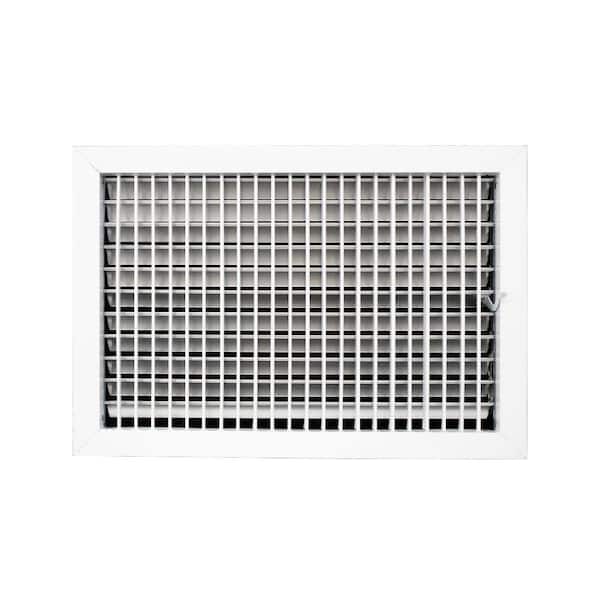 ACLAMINAIRE 18 in. x 12 in. Aluminum Adjustable Wall Register in White ...
