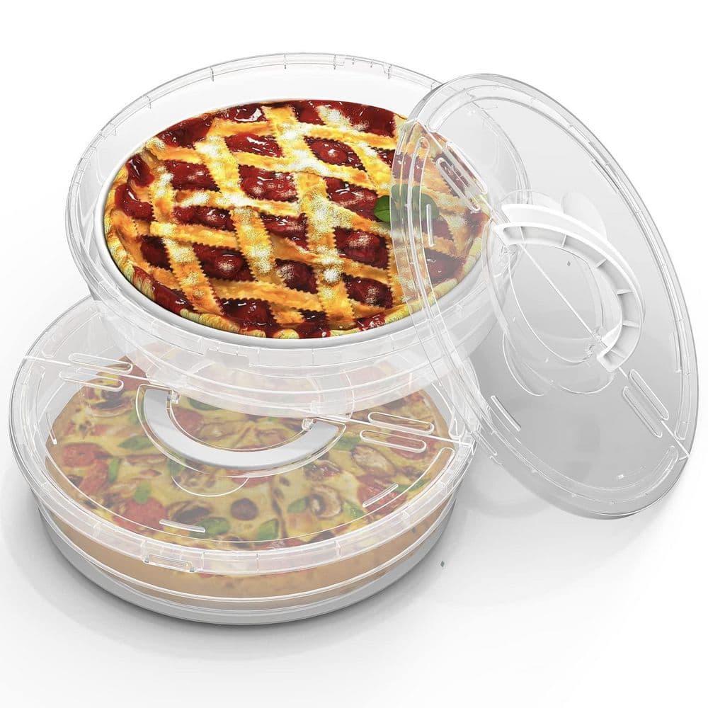 Wudkey 2 Piece 12 in. Food Storage Container Set with Lid and Handle ...