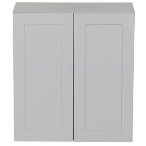 Hampton Bay Cambridge Gray Shaker Assembled Pantry Cabinet with Adjustable Shelves (24 in. W x ...
