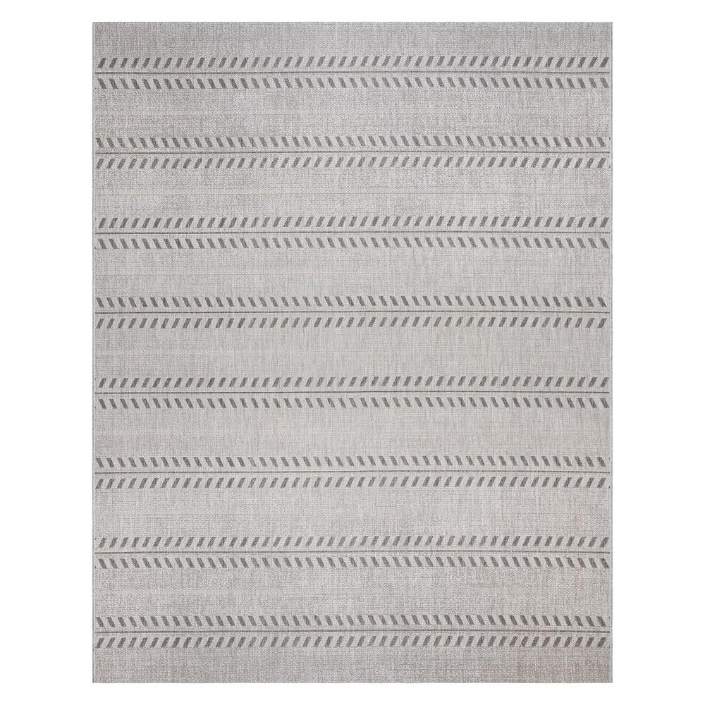 Gertmenian Paseo Moran Stripe Ash/Steel 5 ft. x 7 ft. Striped Indoor ...