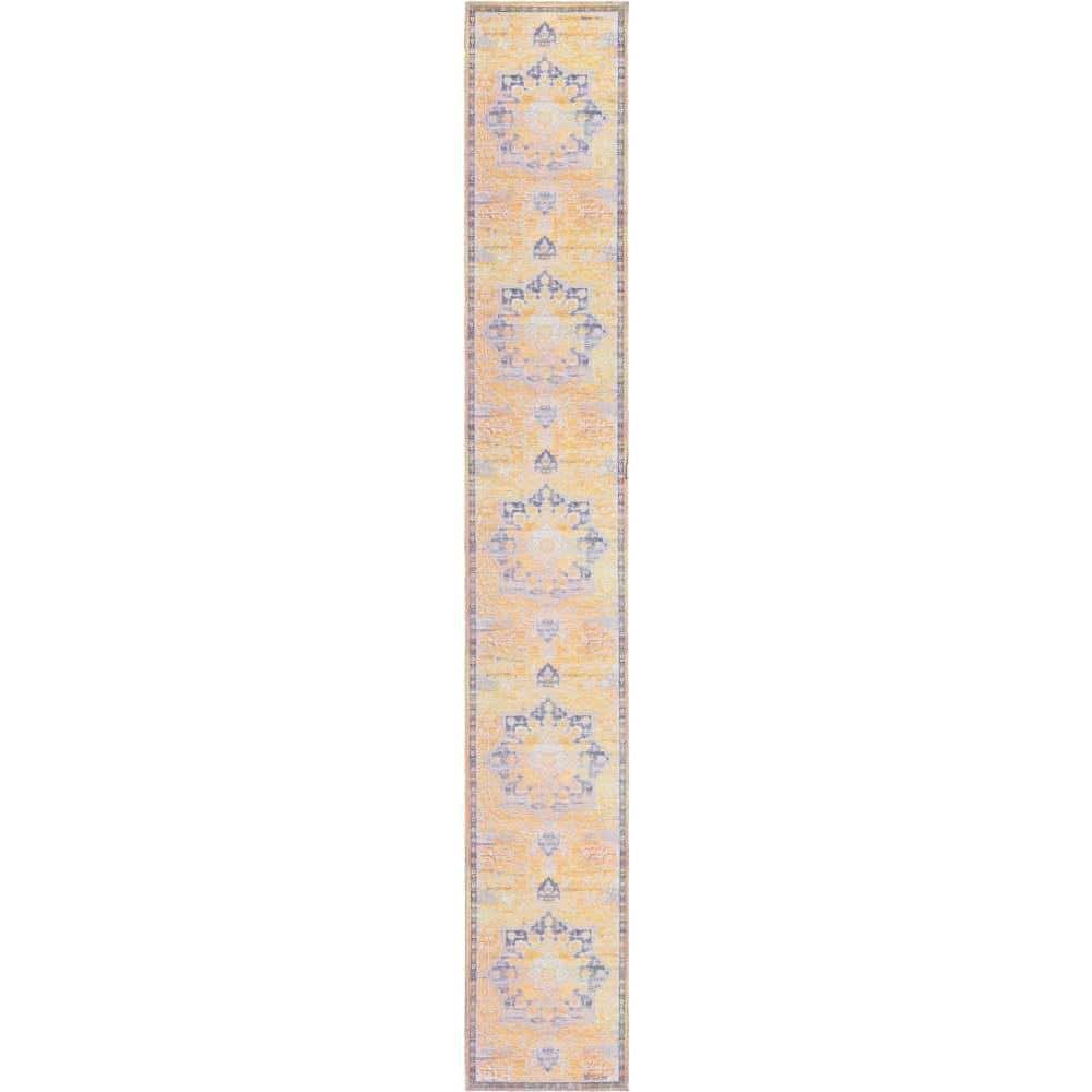 Unique Loom Renaissance Roma Tuscan Yellow 2 ft. x 13 ft. Runner ...