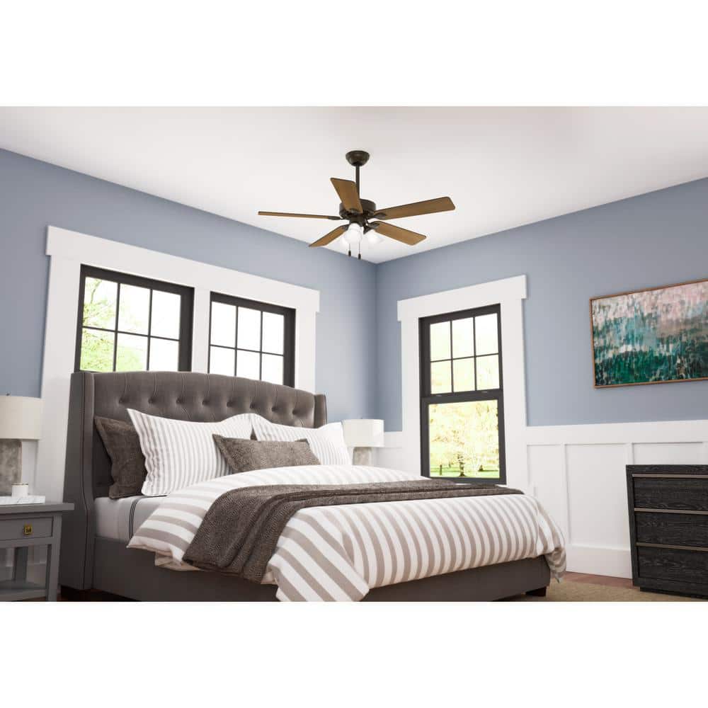 Hunter Swanson 52 in. New Bronze Indoor Ceiling Fan with LED Light Kit ...