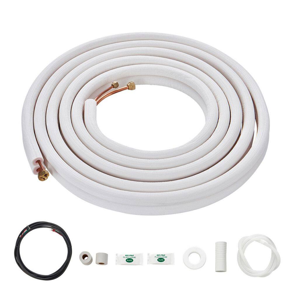 SKYSHALO 25 ft. Mini Split Line Set 1/4 in. and 3/8 in. O. D Copper ...