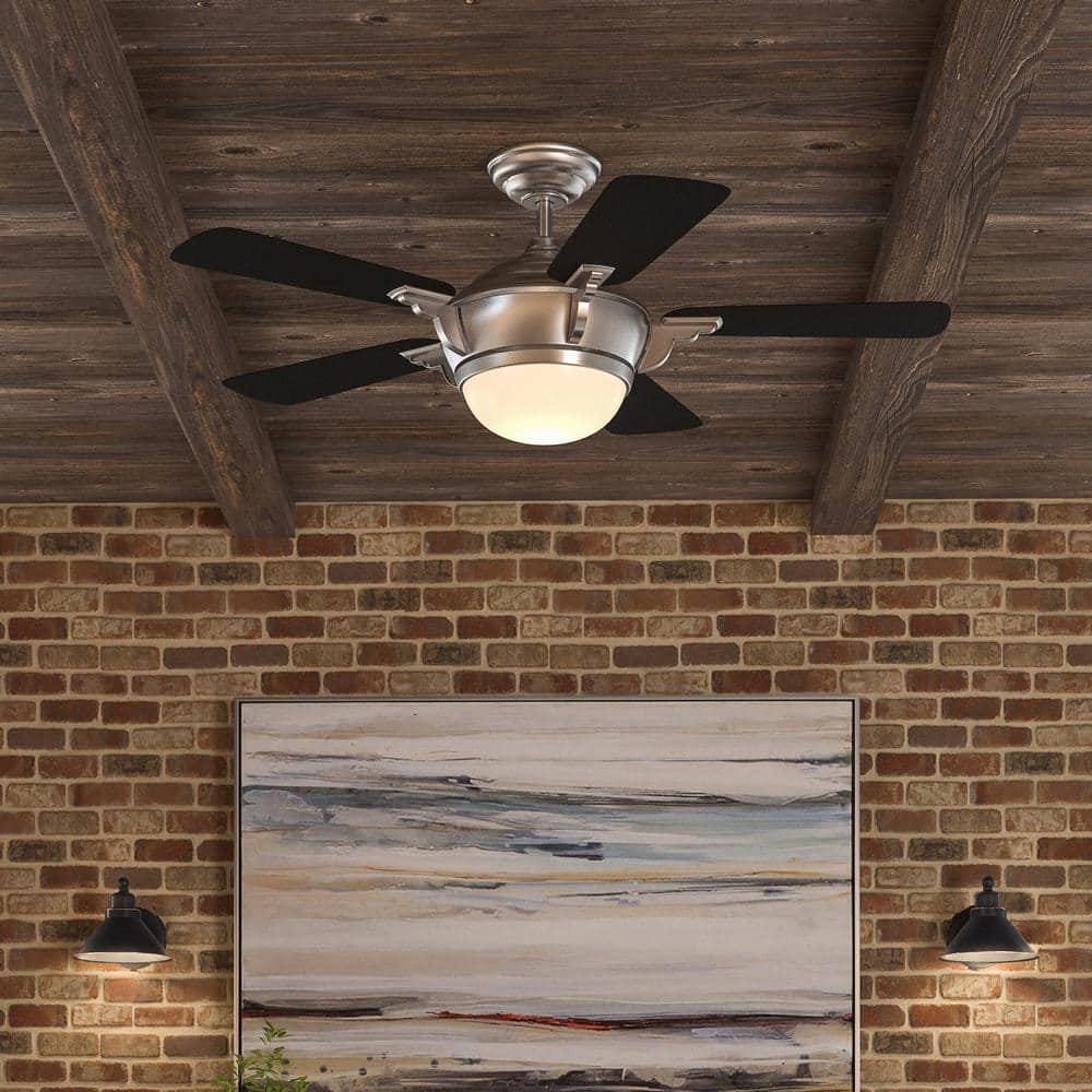 Hampton Bay Midili 44 in. Indoor LED Brushed Nickel Dry Rated Ceiling ...