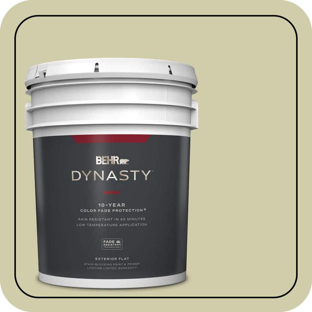 BEHR DYNASTY 5 gal. #S340-3 Hybrid Flat Exterior Stain-Blocking Paint ...