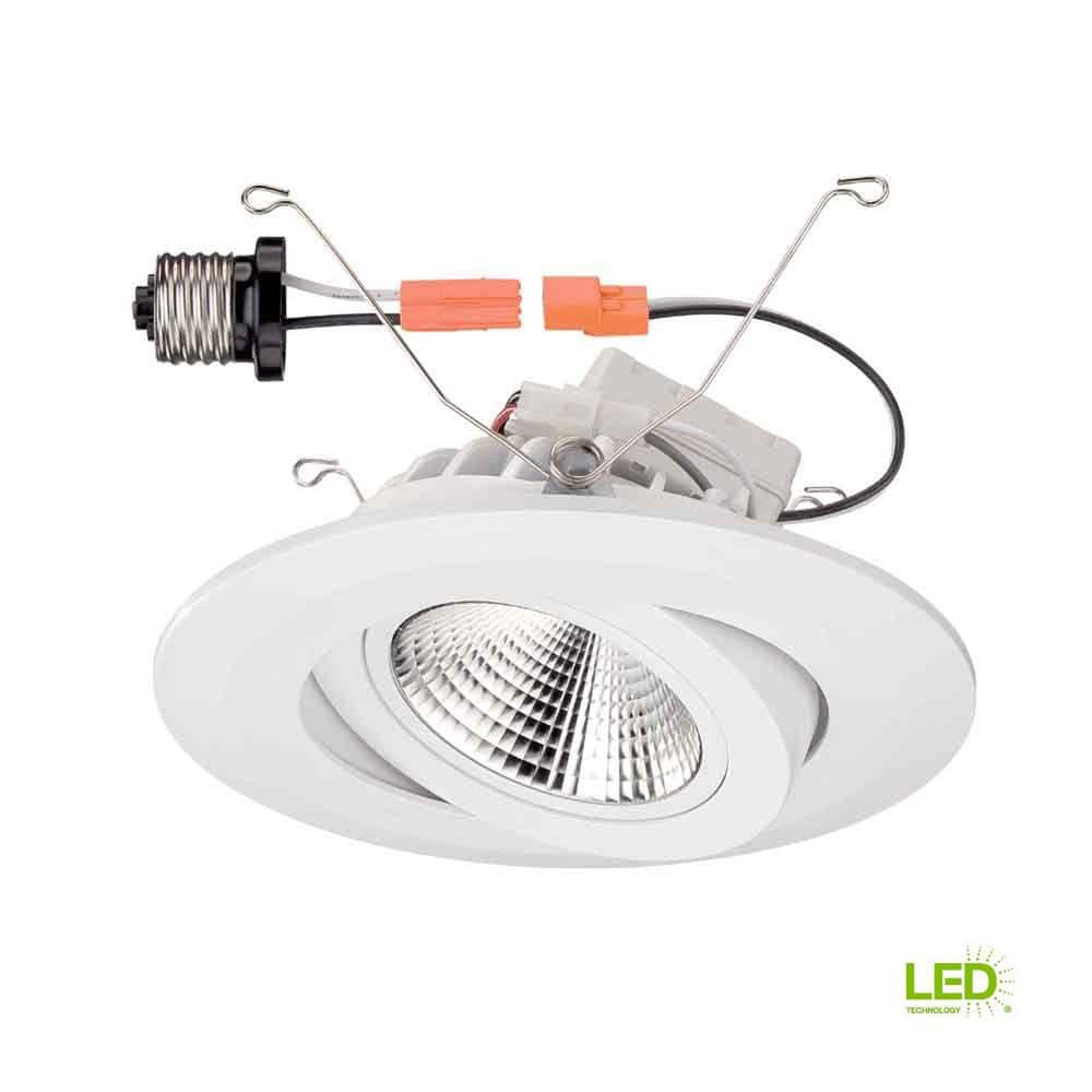 Commercial Electric 6 in. White Gimbal Recessed LED Trim CER6742WH ...