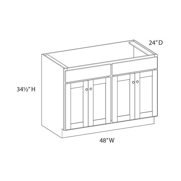 Kunal Kitchens Charlotte Raised 48 in. W x 34.5 in. H x 24 in. D in ...