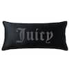 JUICY COUTURE Silver Rhinestone Black Velvet 16 in. x 36 in. Throw ...