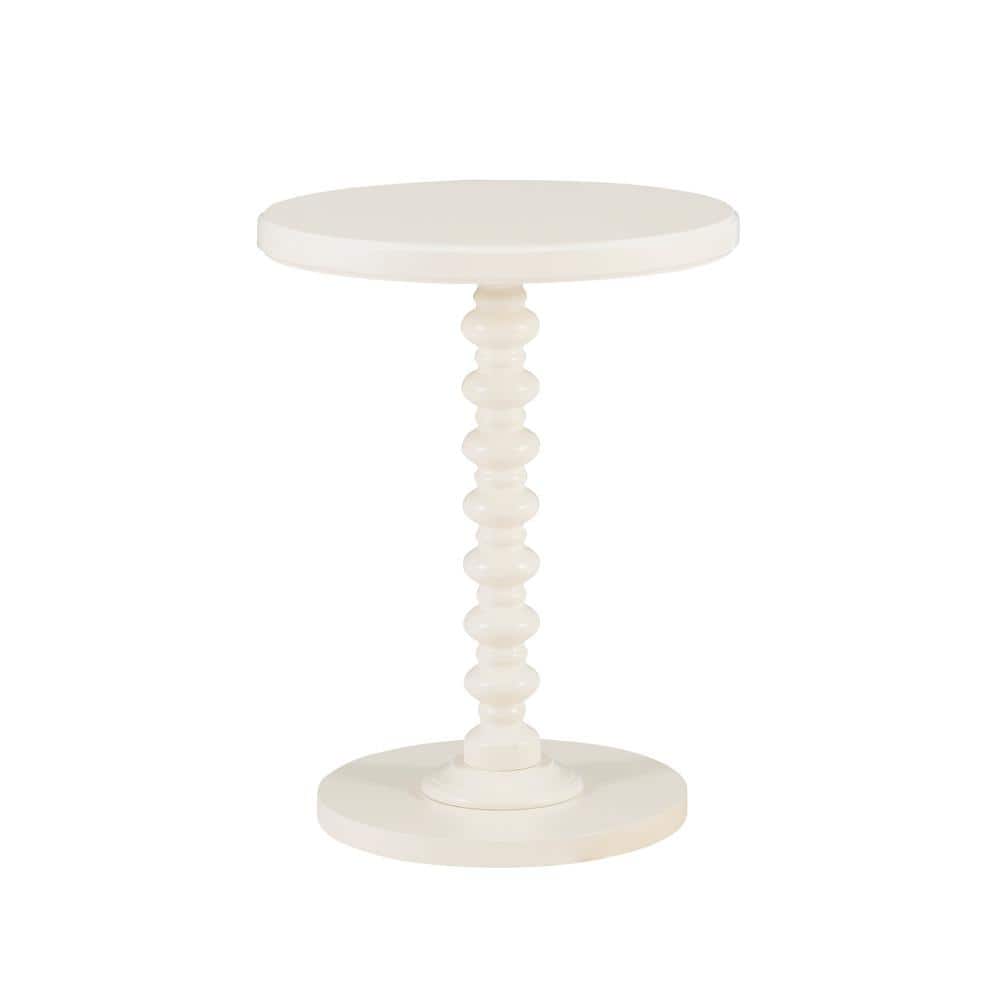 Linon Home Decor Spencer 17 in. Off White Round Wood End Table HD222006 ...