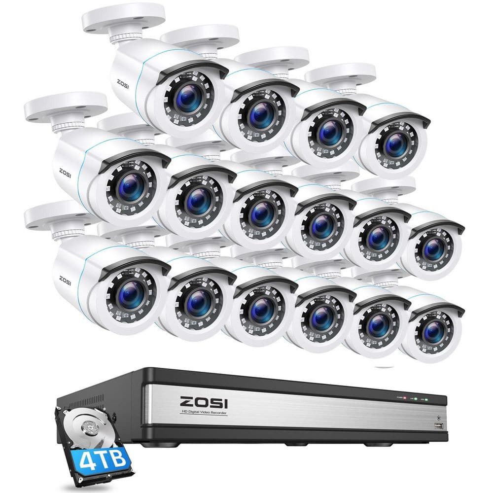 ZOSI 16-Channel 3K-Lite 4TB Hard Drive DVR Security Camera System with ...