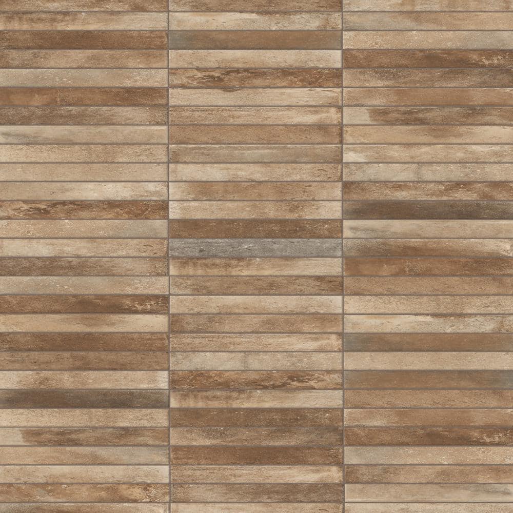 Merola Tile Sedona Sunset 1-7/8 in. x 17-3/4 in. Porcelain Floor and ...