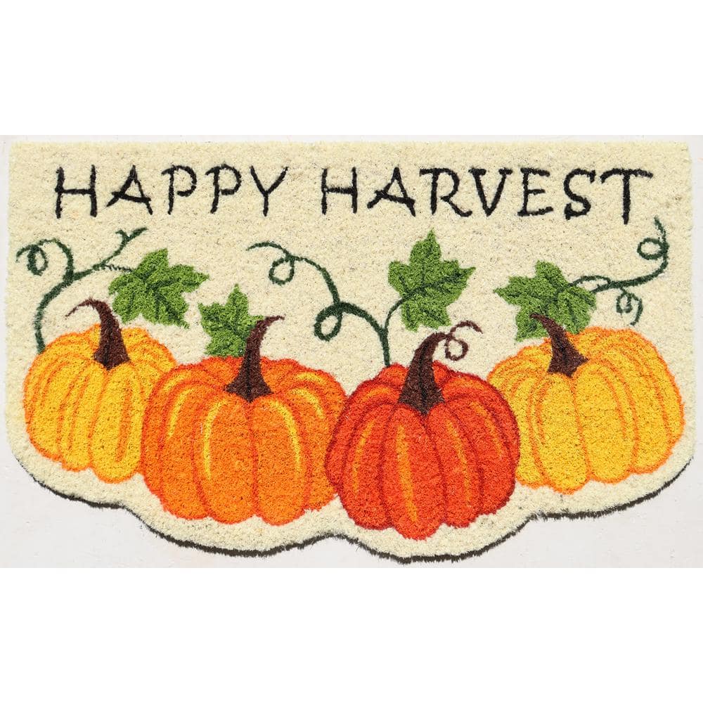 Imports Decor Vinyl Back Multi Colored Happy Harvest 30 in. x 18 in ...