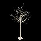GERSON INTERNATIONAL 6.5 ft. Tall, Brown Wrapped, Snowy Tree with LED ...