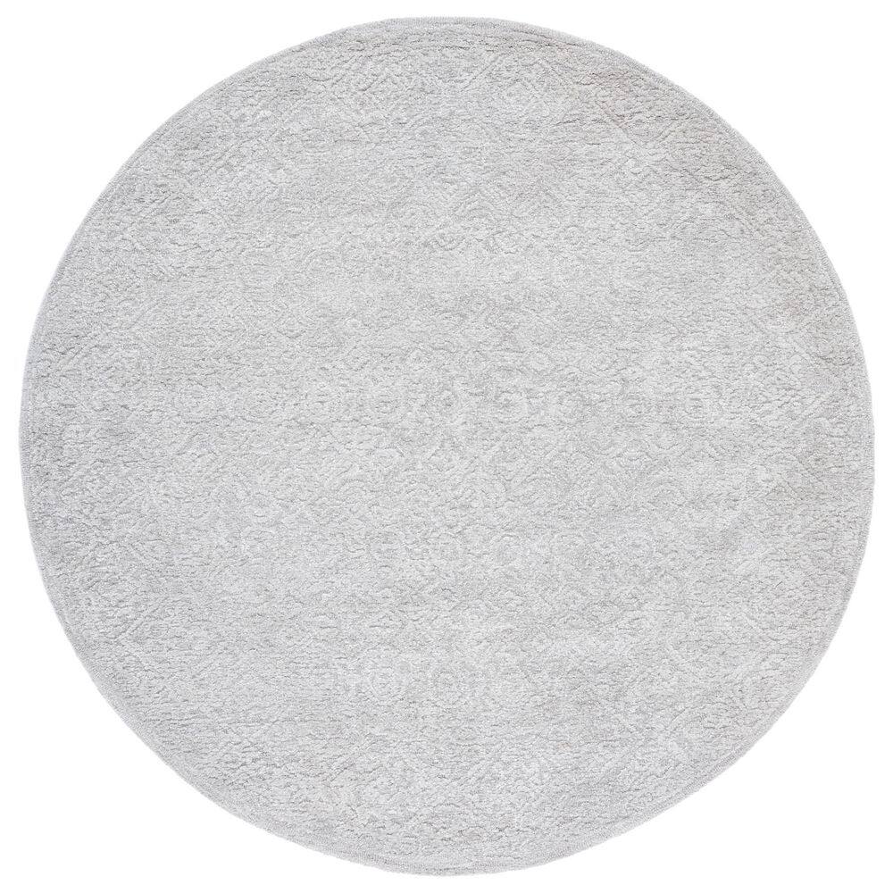 SAFAVIEH Martha Stewart Gray 6 ft. x 6 ft. Abstract Solid Color Round ...