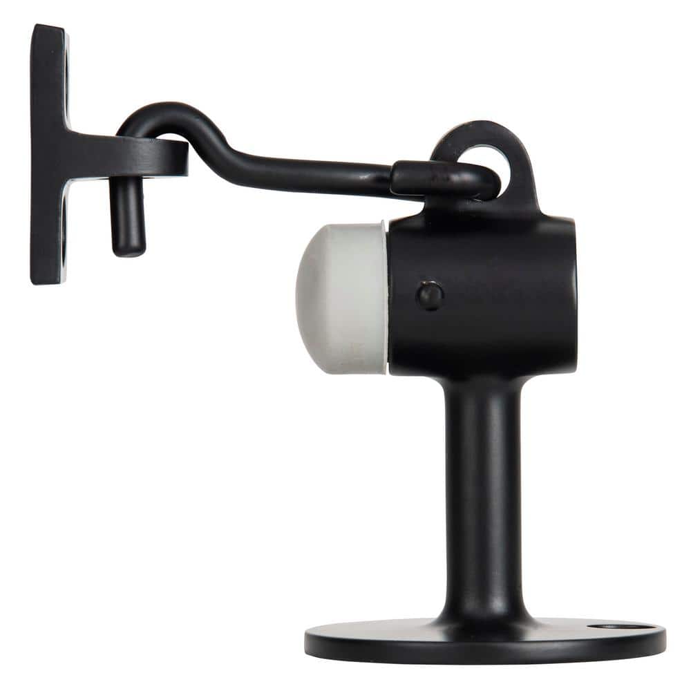 Universal Hardware Floor Mount Door Stop w Holder, Matte Black UH40108 ...
